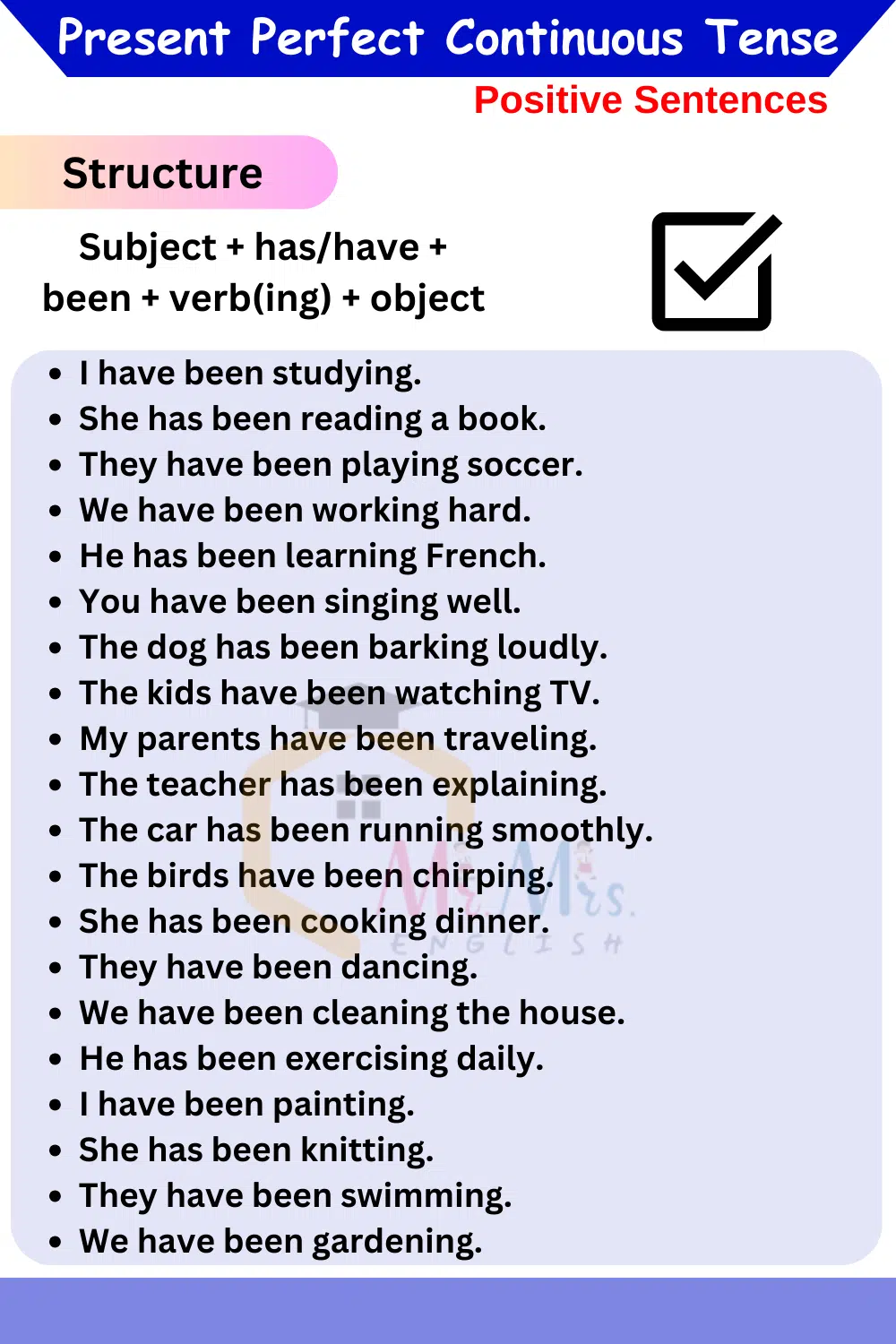 Present Perfect Continuous Tense Using And Examples English Grammar Here