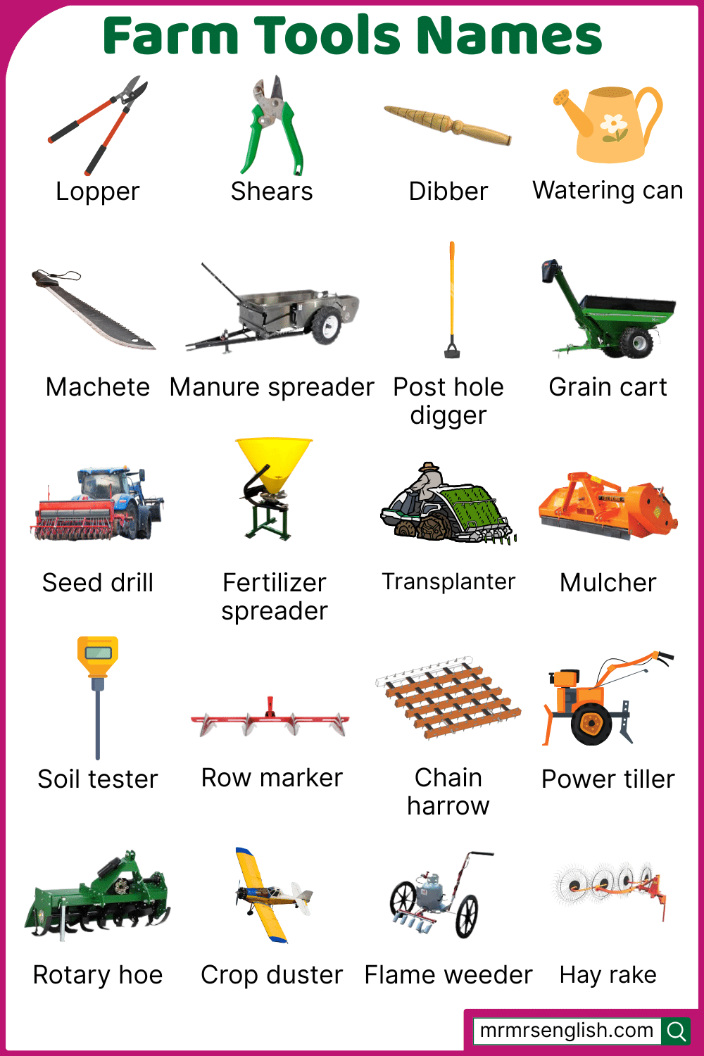 Farm Tools Names In English With Their Pictures MR MRS ENGLISH Farm Tools Names In English With Their Pictures MR MRS ENGLISH