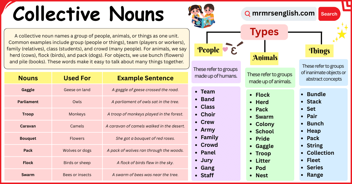 Collective Nouns Made Easy with Definition and Examples - MR MRS ENGLISH