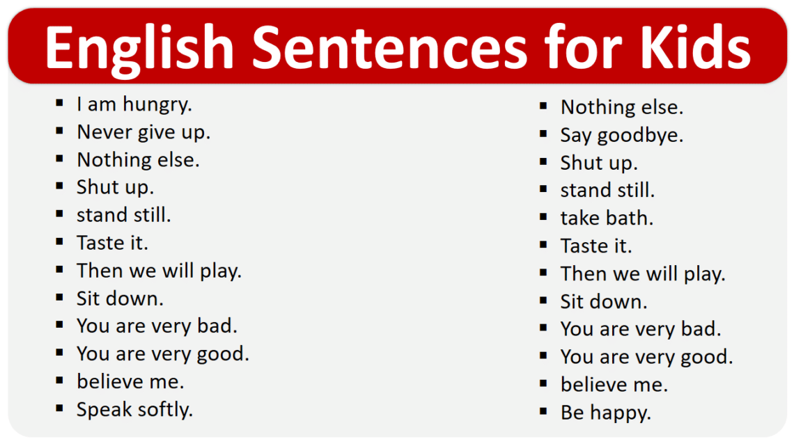 Sentences for Kids in English | Speak English with Kids - MR MRS ENGLISH