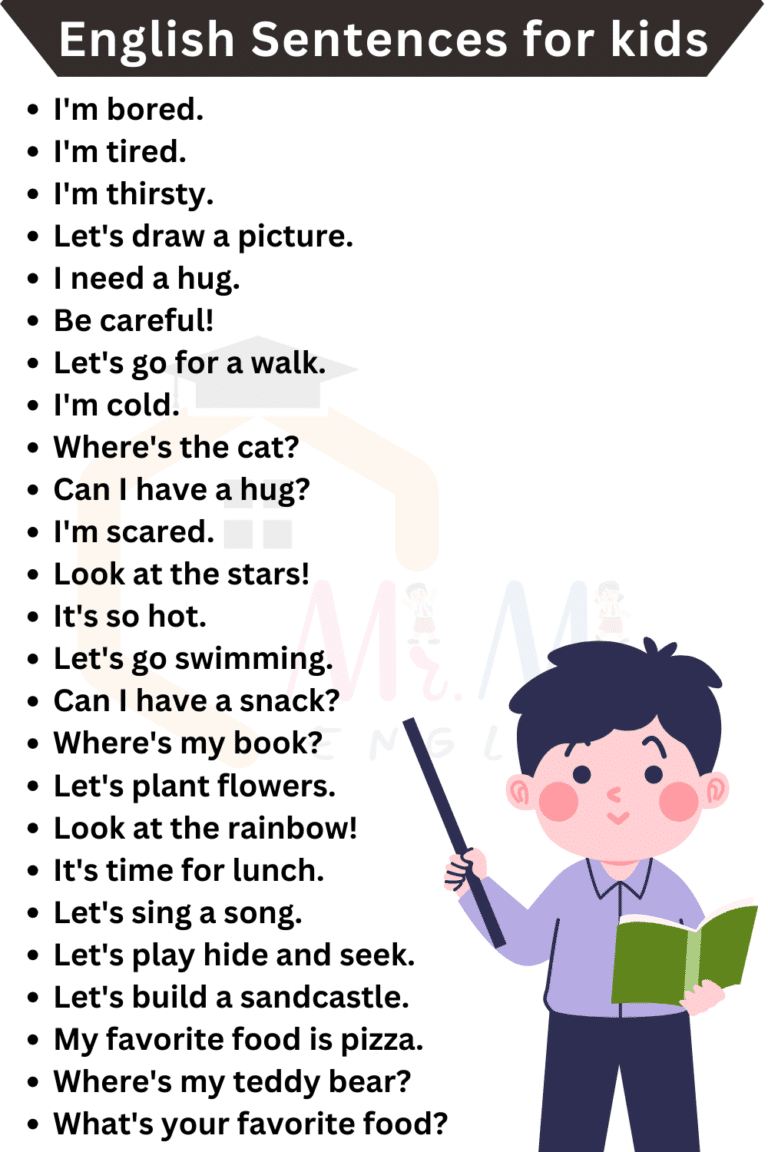 English Speaking Practice Sentences for Kids - 150+ Sentences - MR MRS ...