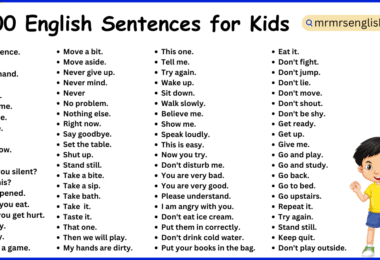 100 Easy English Sentences for Kids | Kids English - MR MRS ENGLISH