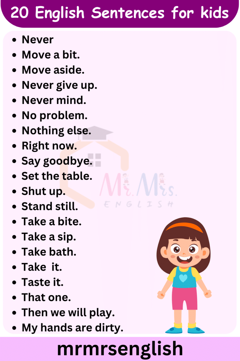 100 Useful English Sentences for Kids for Everyday Conversation - MR ...
