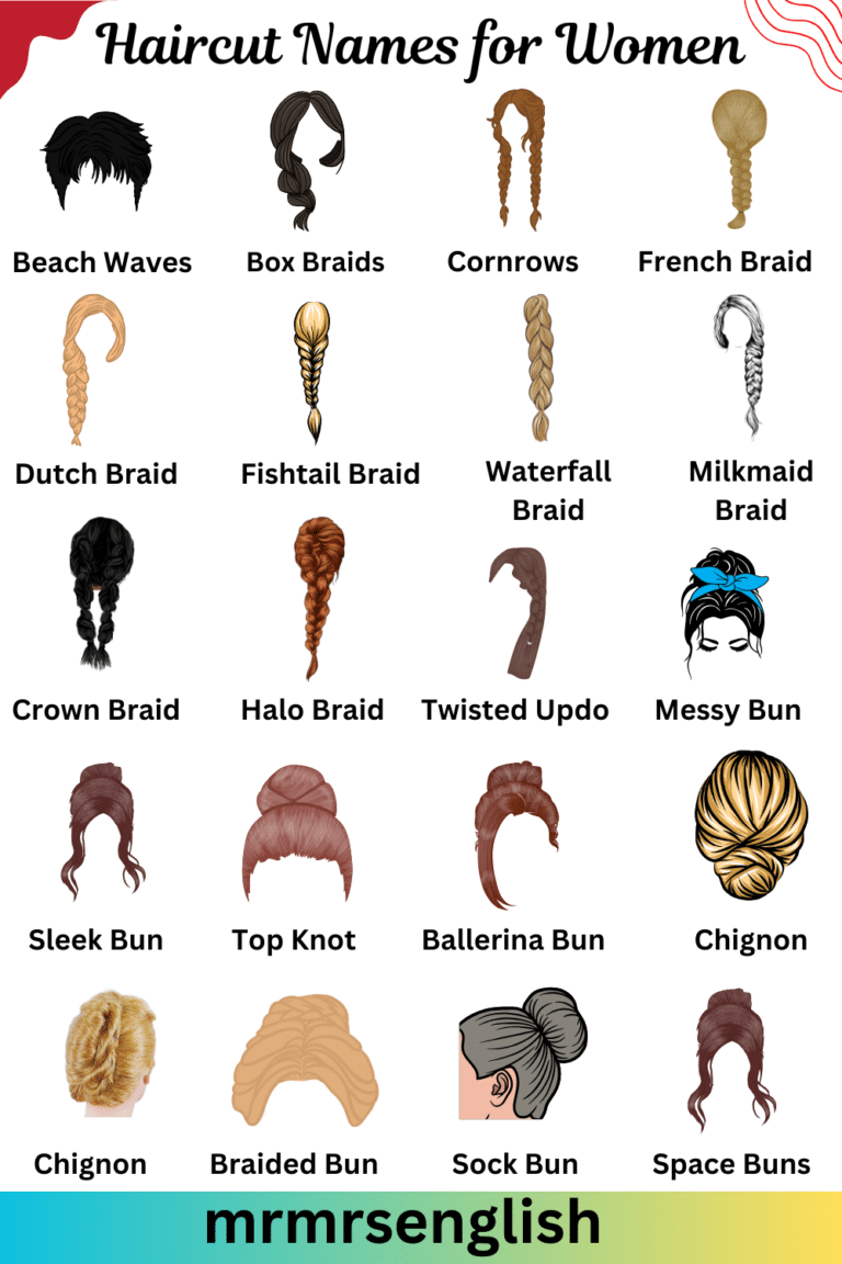 100 Haircuts Names for Women in English with Pictures - MR MRS ENGLISH