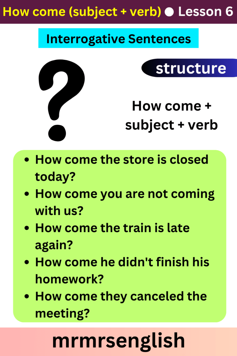 English Speaking Course Lesson 6 by Structures - MR MRS ENGLISH