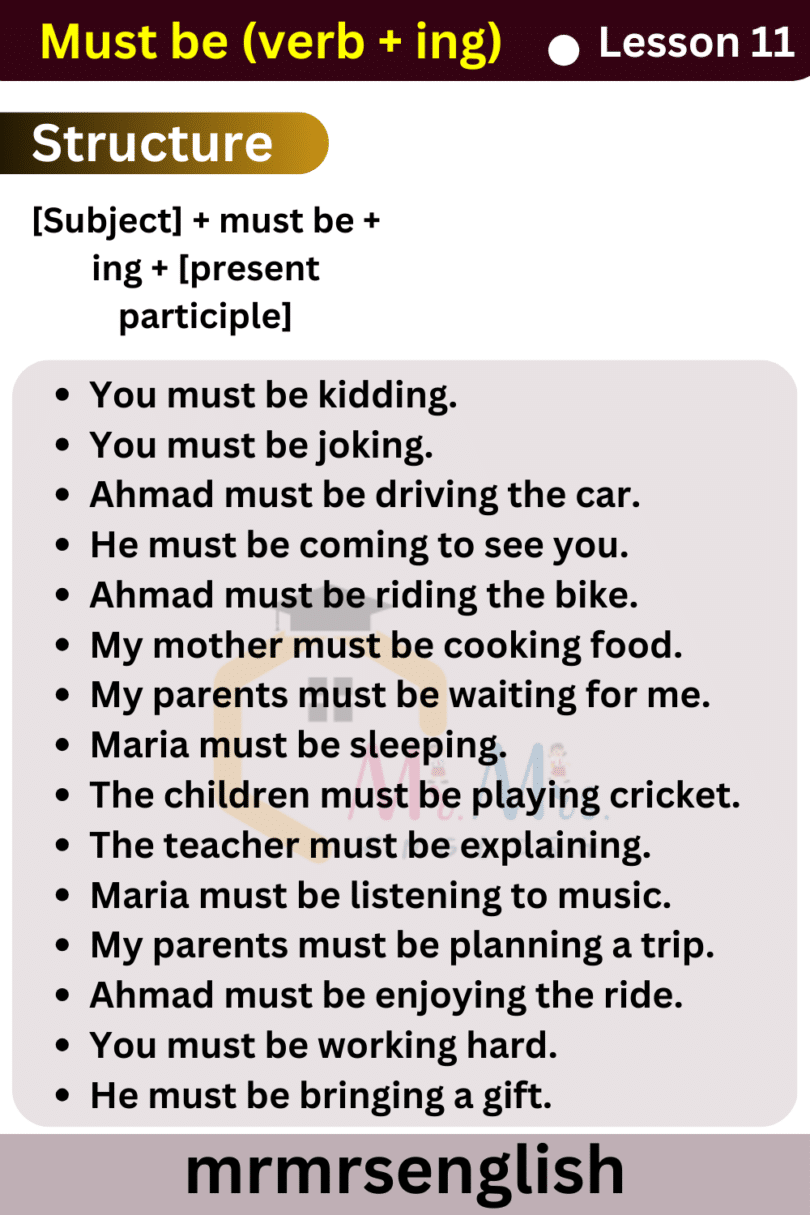 English Speaking Course Lesson 11 by Structures - MR MRS ENGLISH