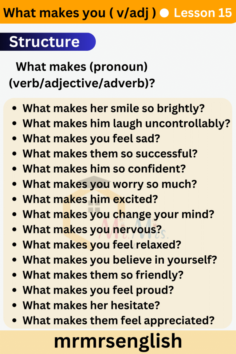 English Speaking Course Lesson 15 by Structures - MR MRS ENGLISH