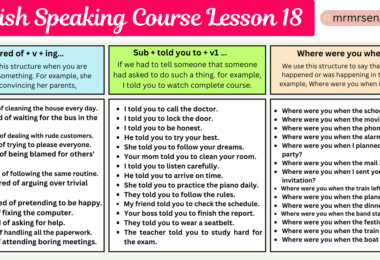 English Speaking Course Lesson 6 by Structures - MR MRS ENGLISH