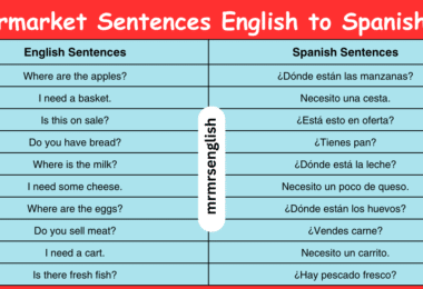 200 English To Spanish Sentences for Daily Use - MR MRS ENGLISH