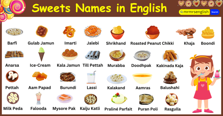 Types of Sweets Names in English and Their Pictures - MR MRS ENGLISH