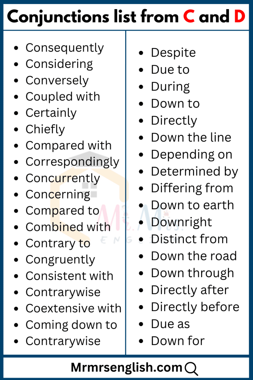 Conjunctions from A to Z | 500 Daily use of Conjunctions in English ...