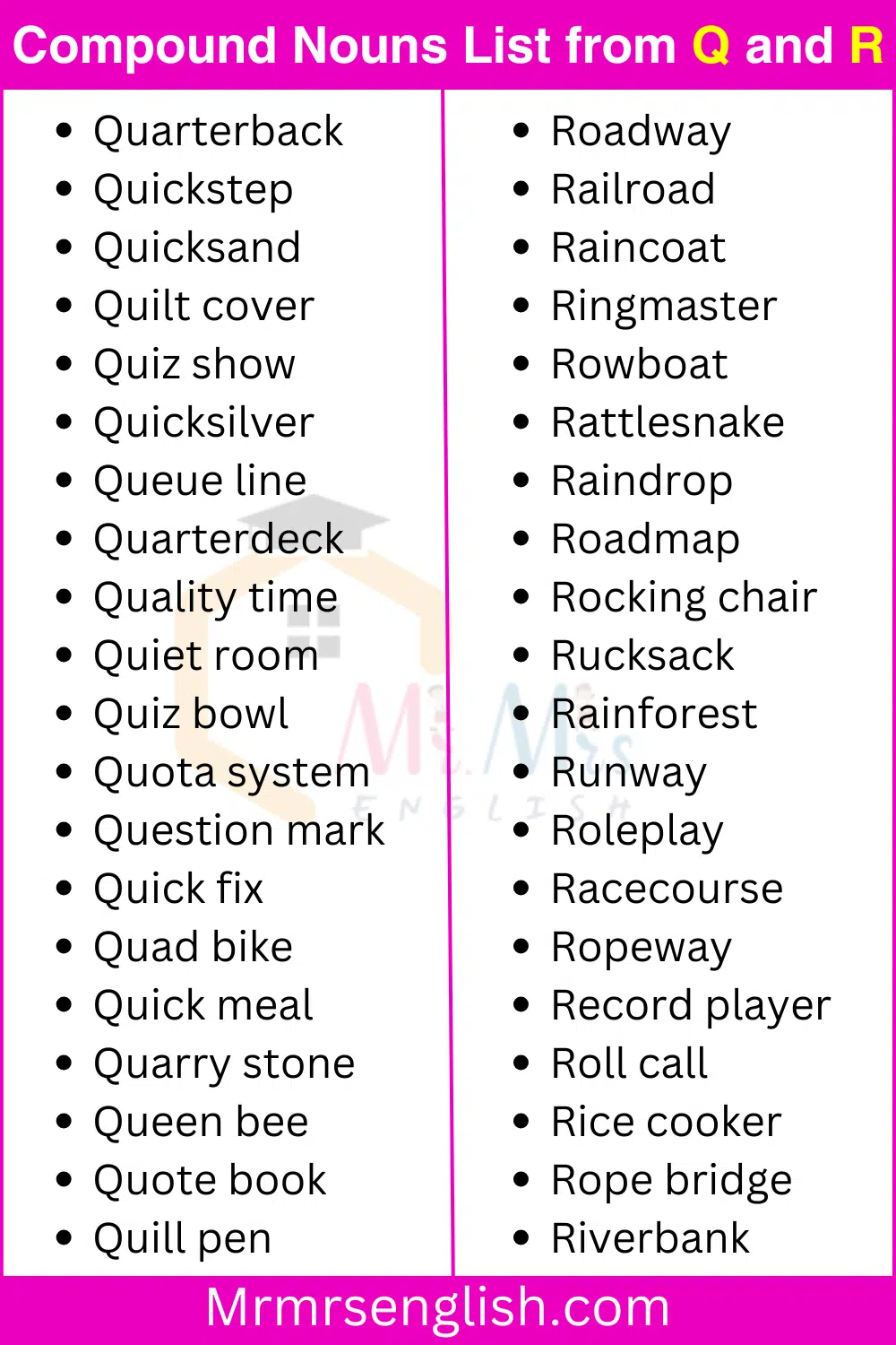 Large List Of Compound Nouns To Download In Pdf Compound Words (2)