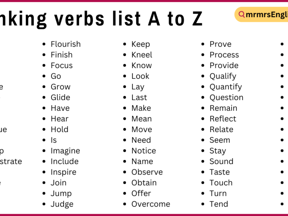 Most Common Linking Verbs What Is A Verb Action Verbs Linking Verbs