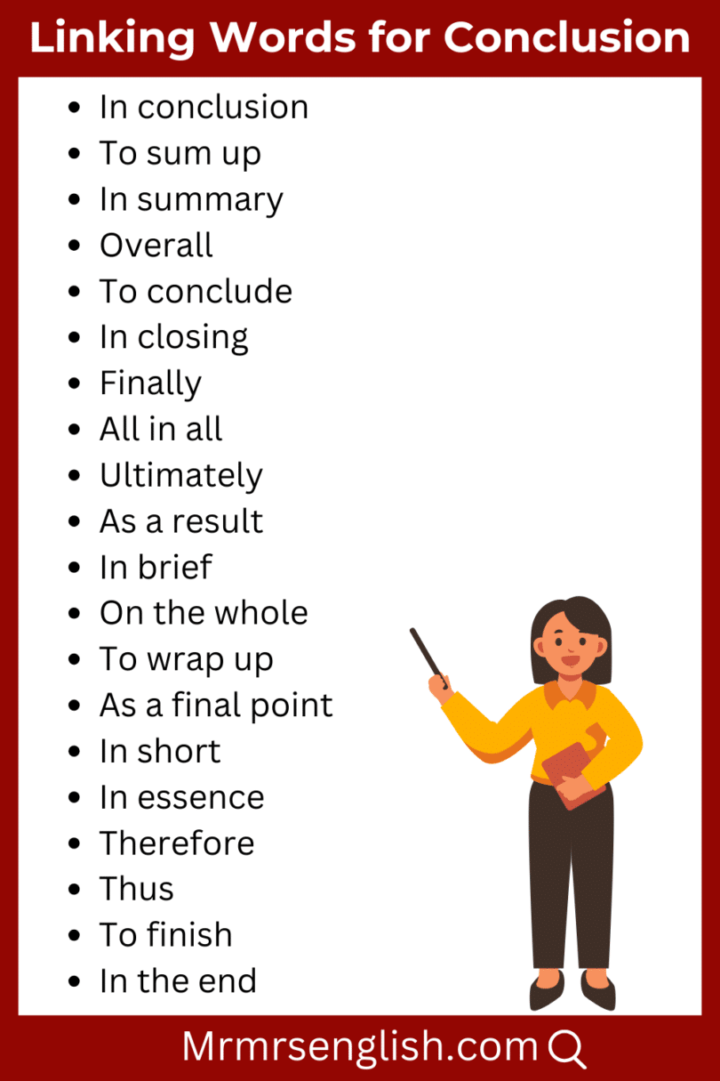 Linking Words in English with Simple Definitions and Examples - MR MRS ...