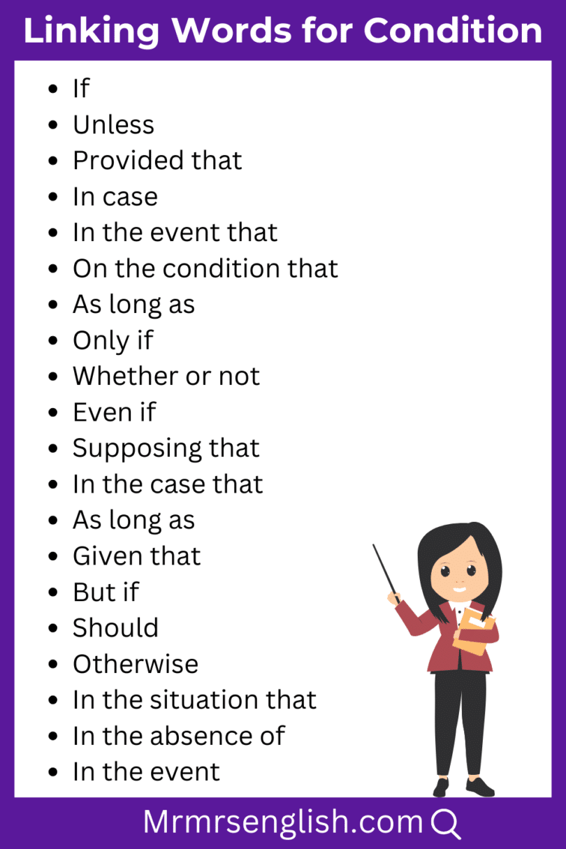 Linking Words in English with Simple Definitions and Examples - MR MRS ...