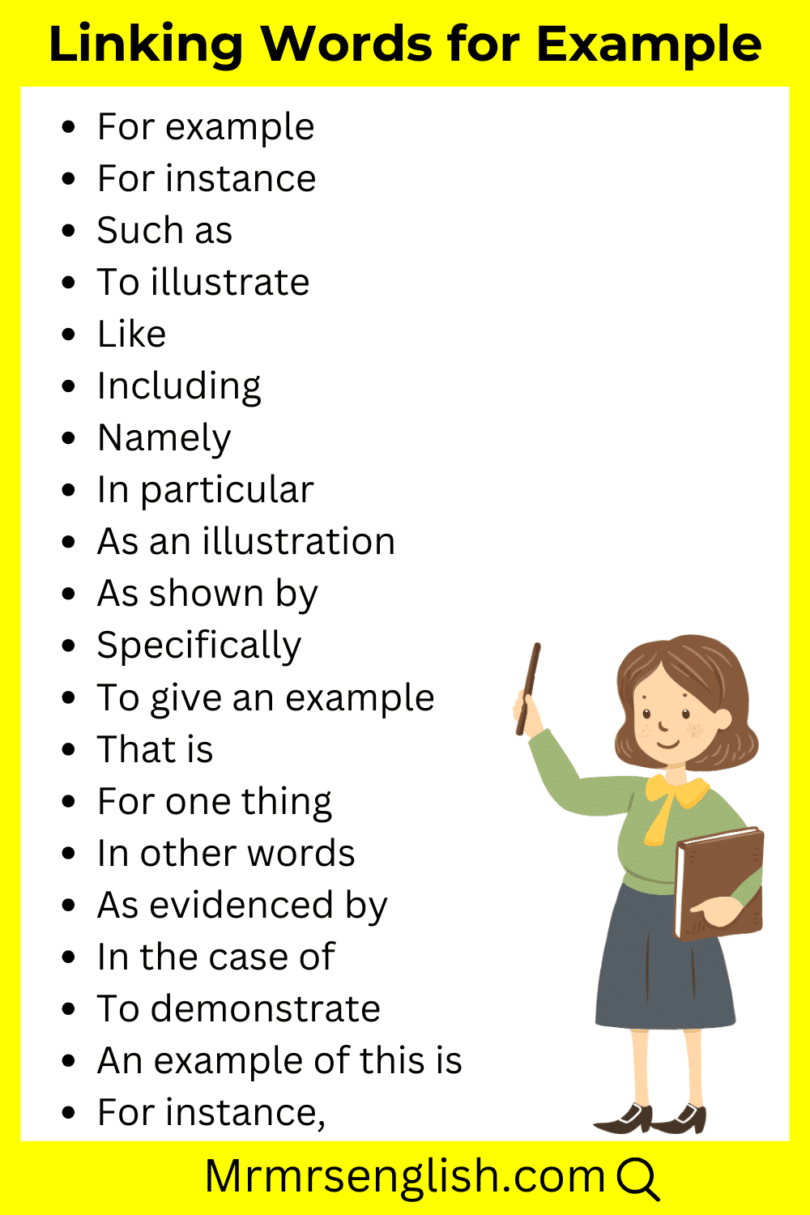 Linking Words in English with Simple Definitions and Examples - MR MRS ...