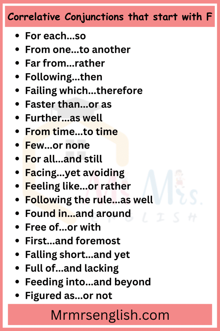 500 Correlative Conjunctions List from A to Z in English - MR MRS ENGLISH