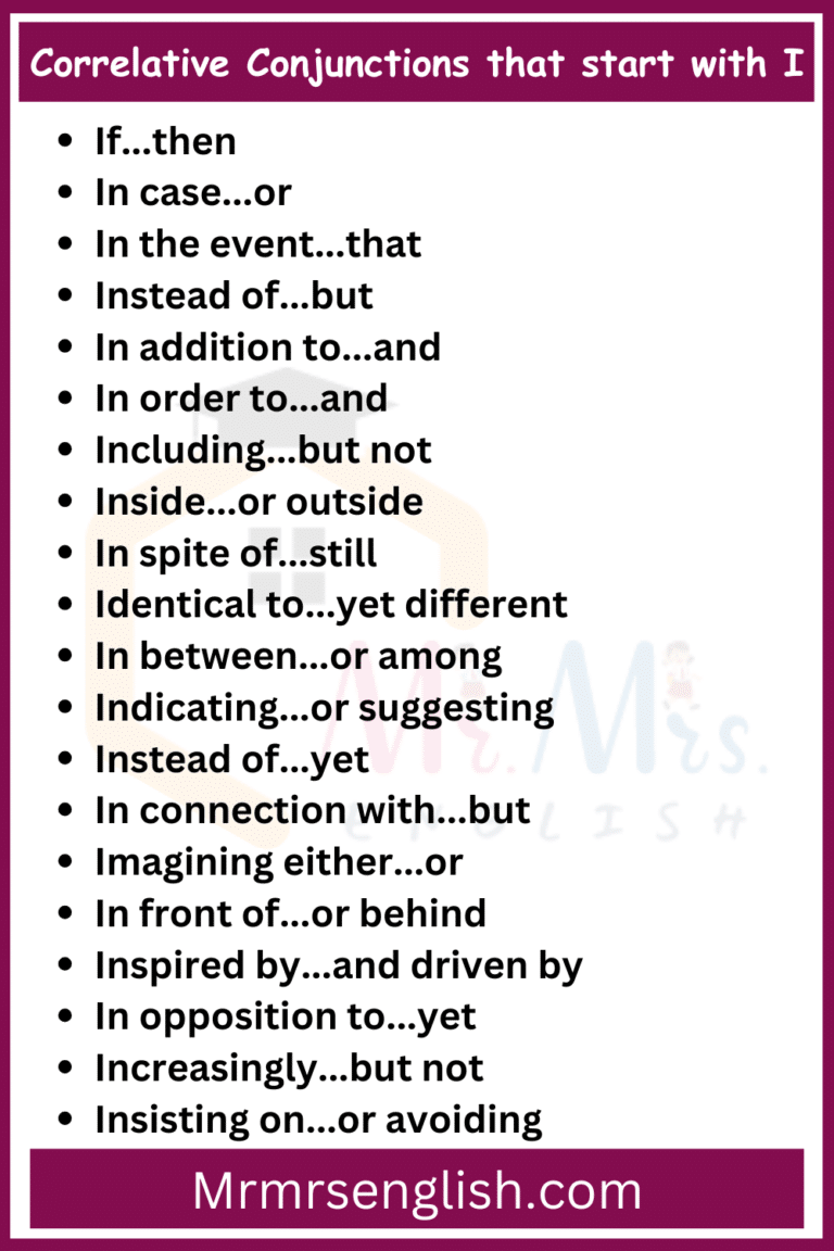 500 Correlative Conjunctions List from A to Z in English - MR MRS ENGLISH