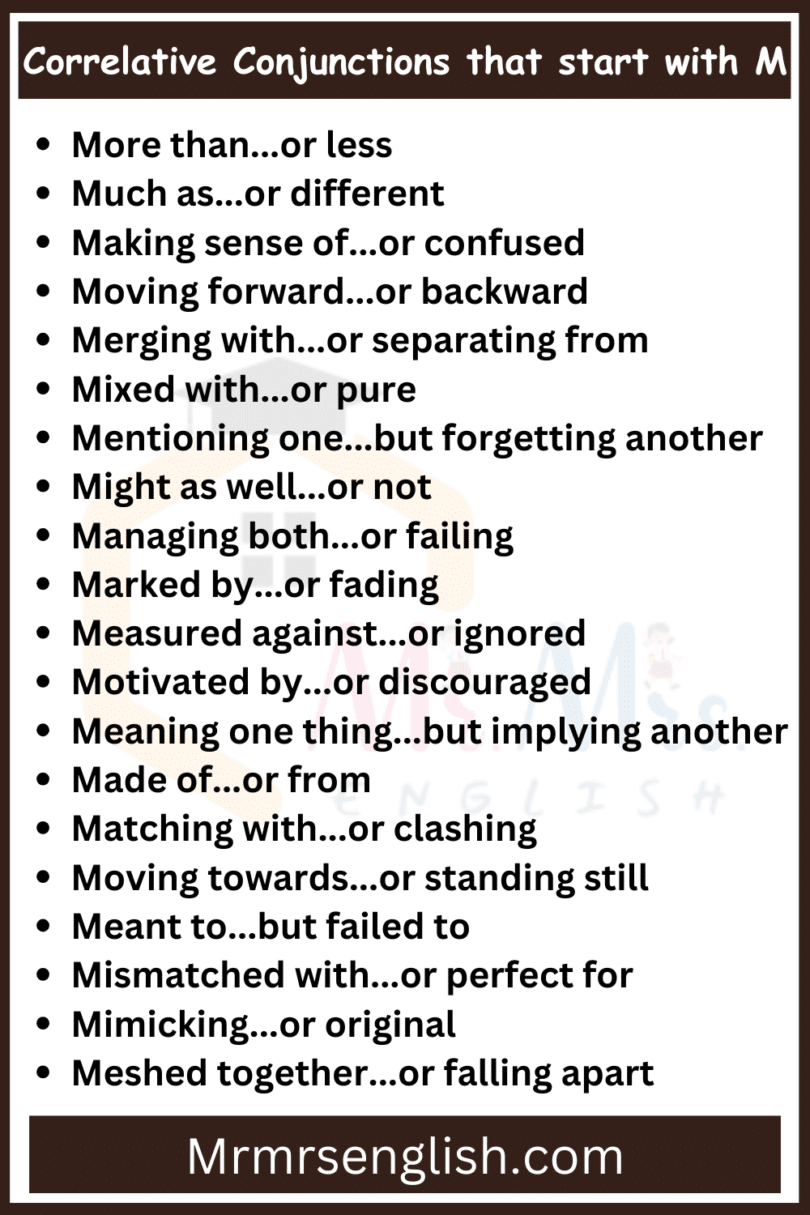 500 Correlative Conjunctions List from A to Z in English - MR MRS ENGLISH