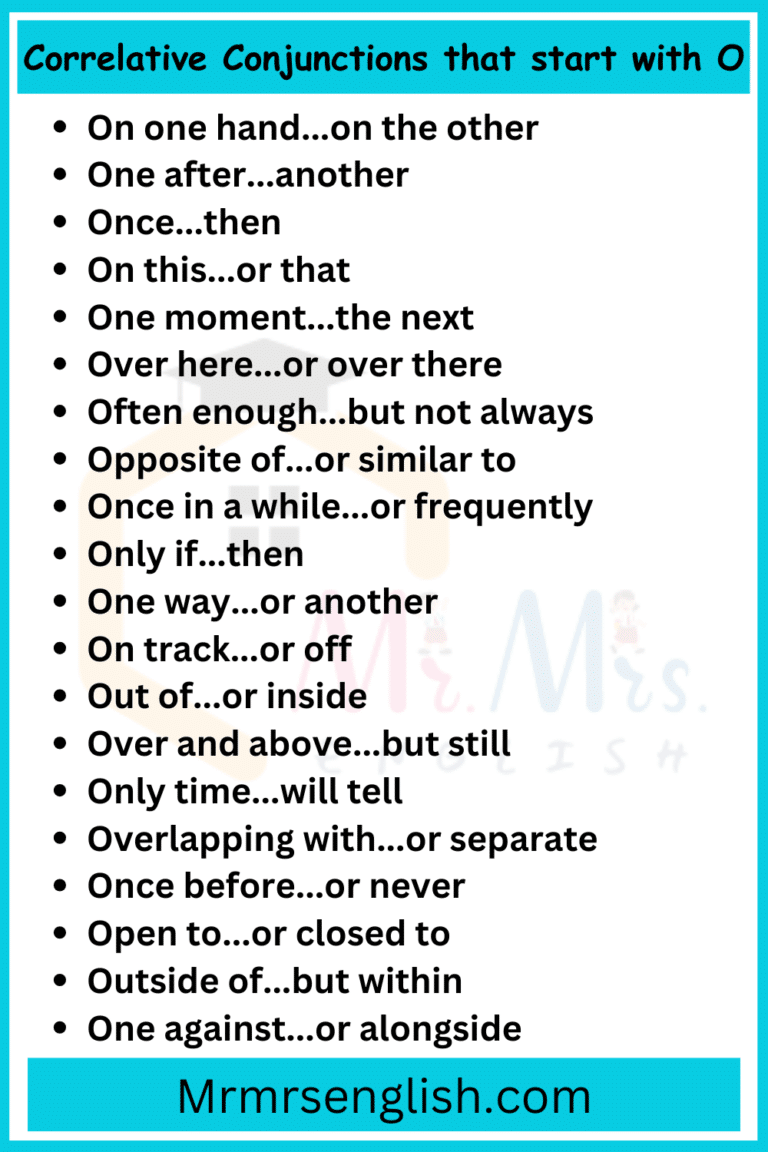 500 Correlative Conjunctions List from A to Z in English - MR MRS ENGLISH