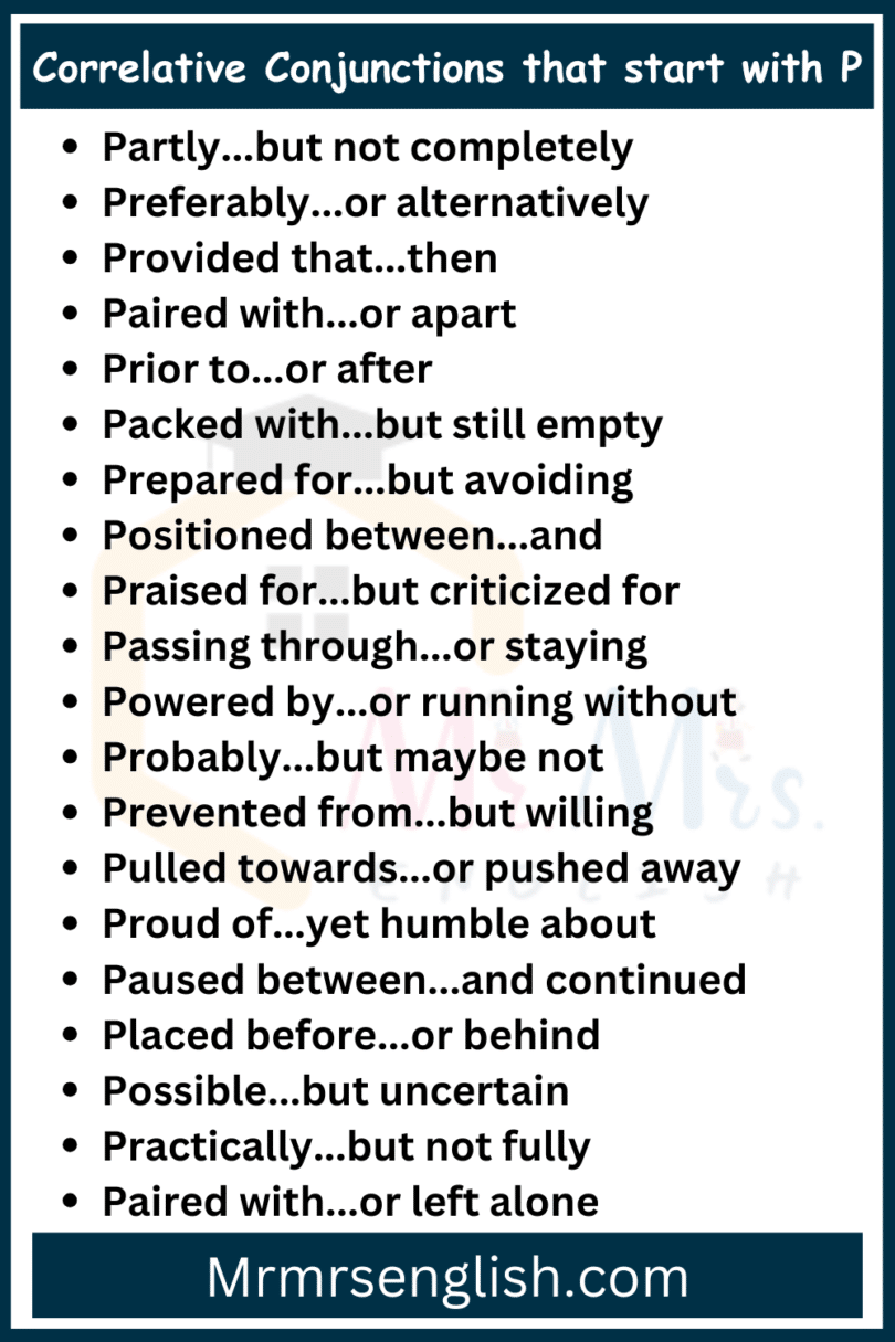 500 Correlative Conjunctions List from A to Z in English - MR MRS ENGLISH
