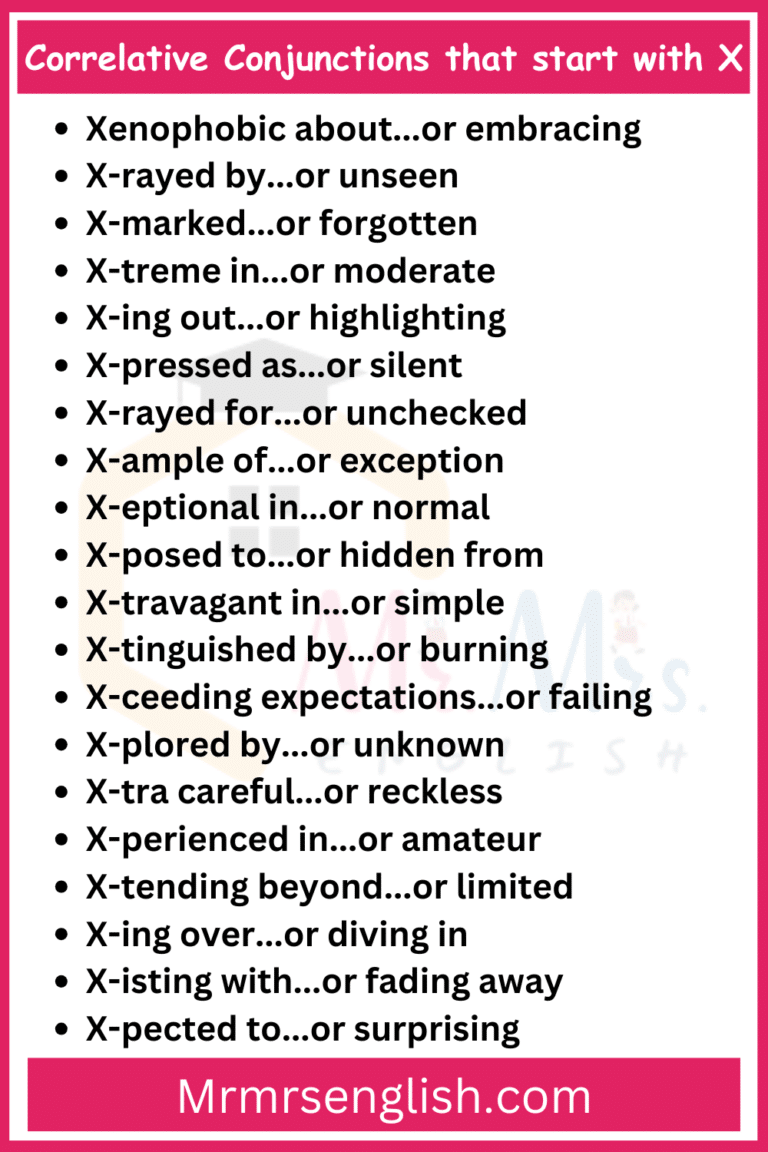 500 Correlative Conjunctions List from A to Z in English - MR MRS ENGLISH