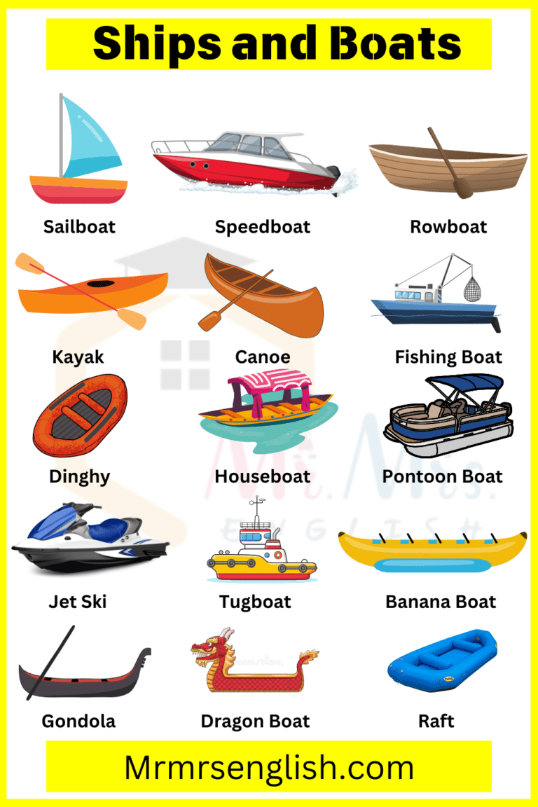 Ships and Boats Names in English and Pictures - MR MRS ENGLISH