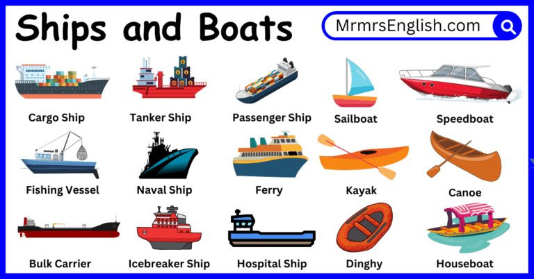 Ships and Boats Names in English and Pictures - MR MRS ENGLISH