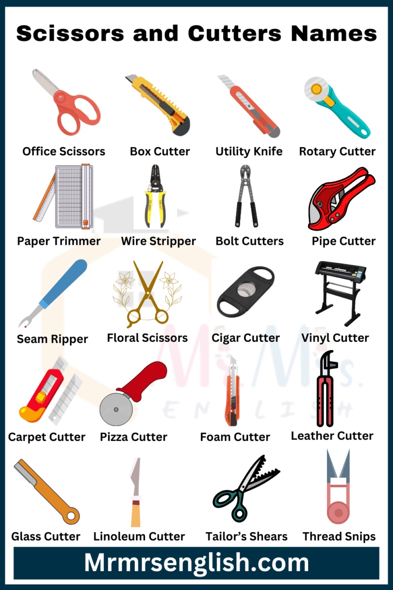 Different Types of Scissors and Cutters names with Pictures - MR MRS ...