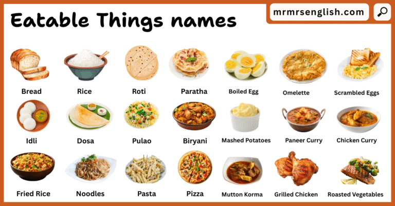 100 Eatable Things names in English and their Pictures - MR MRS ENGLISH