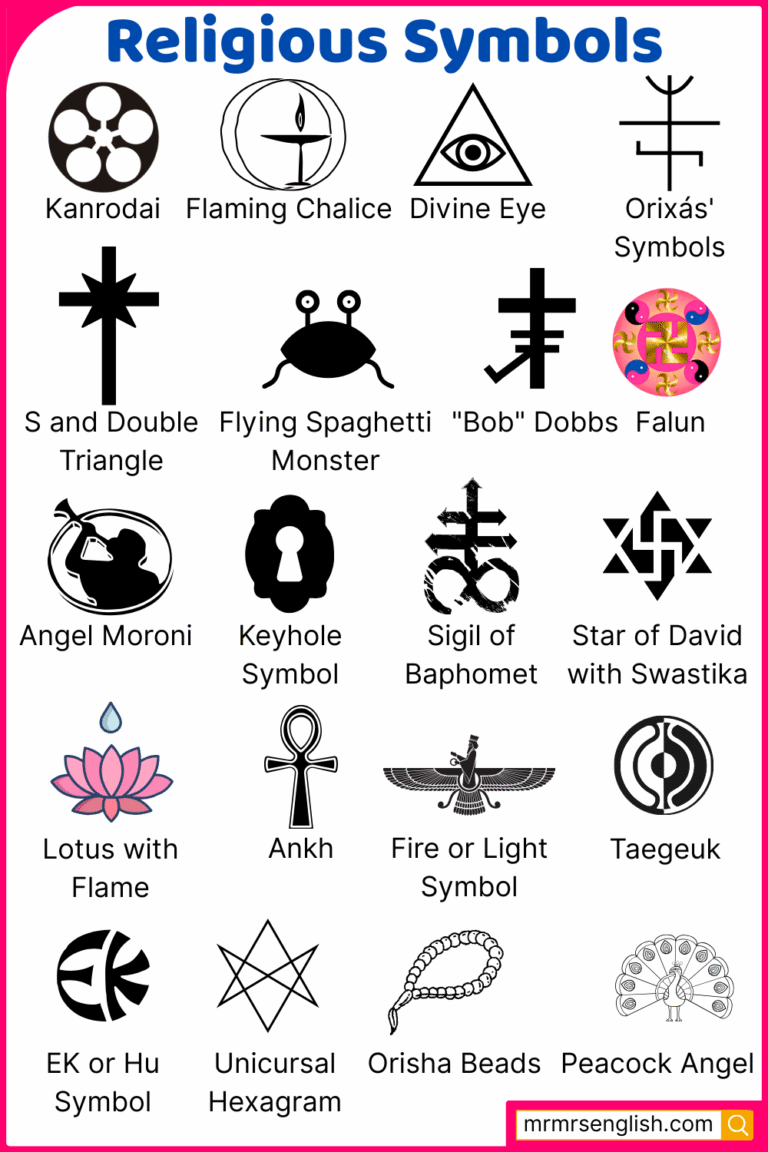 Religious Symbols Names in English with Their Pictures - MR MRS ENGLISH