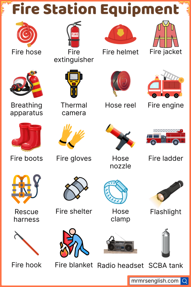 Fire Station Equipment Names in English with Their Pictures - MR MRS ...