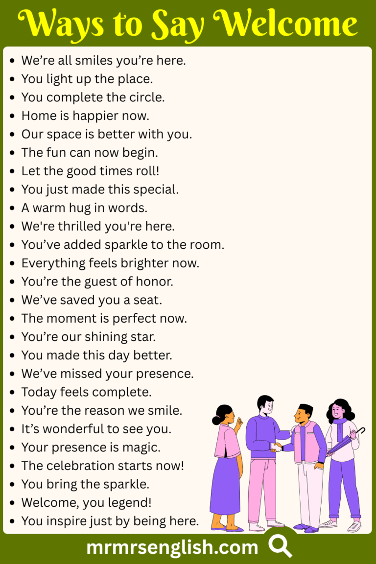 100 Different Ways to Say Welcome in English with Pictures - MR MRS ENGLISH