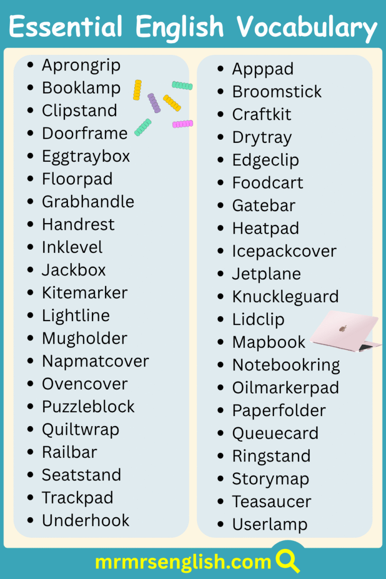 1000 Essential English Vocabulary Words for Kids with Pictures - MR MRS ...