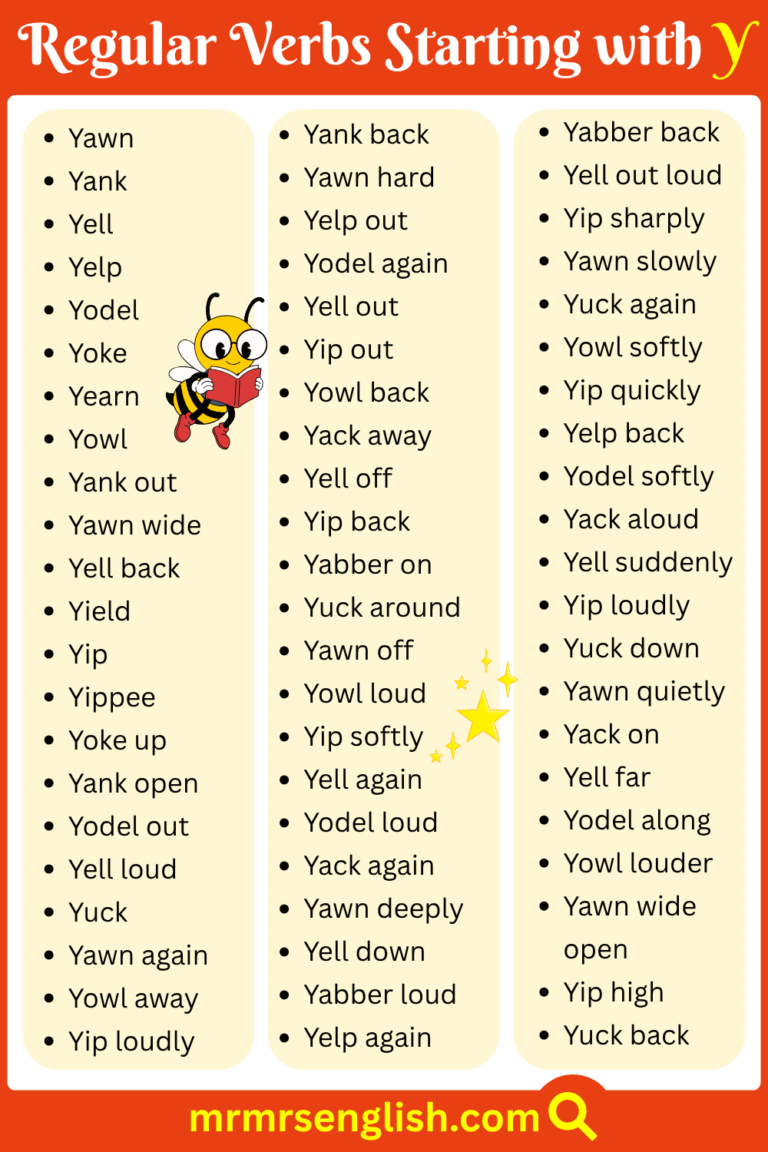 500+ Regular Verbs List from A to Z in English with Pictures - MR MRS ...
