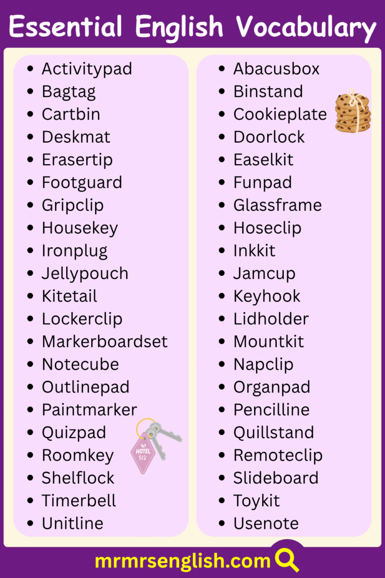 1000 Essential English Vocabulary Words for Kids with Pictures - MR MRS ...