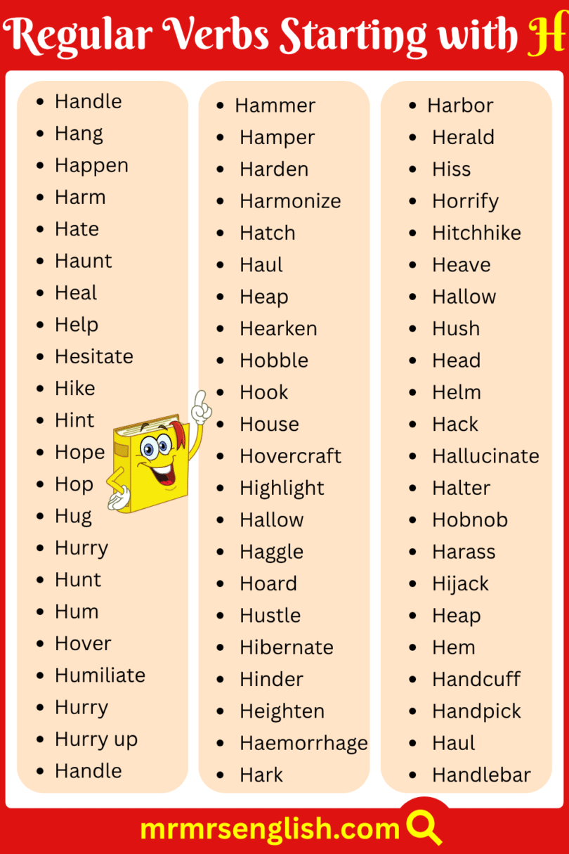 500+ Regular Verbs List from A to Z in English with Pictures - MR MRS ...