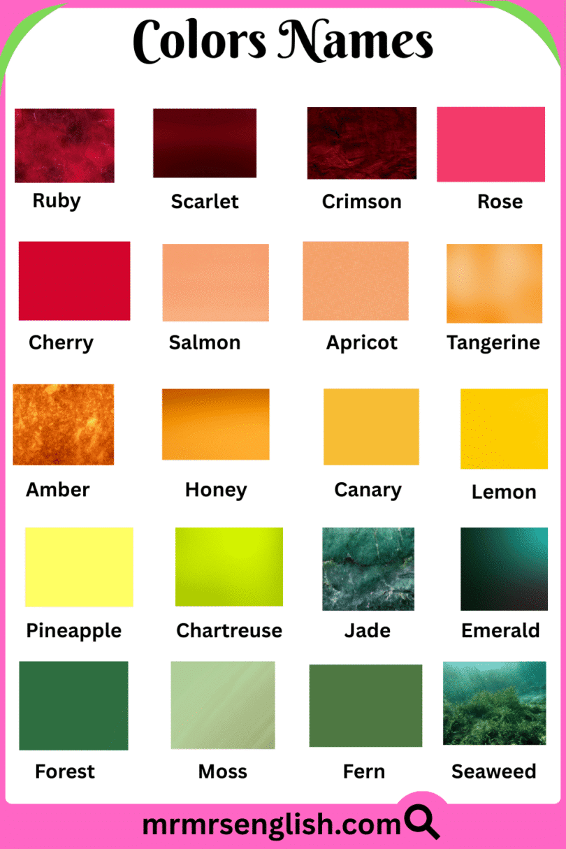 Colors Names for Kids in English with their Pictures - MR MRS ENGLISH