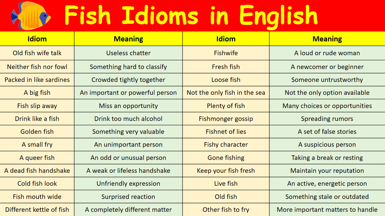 Fish Idioms in English with their meanings and Pictures - MR MRS ENGLISH