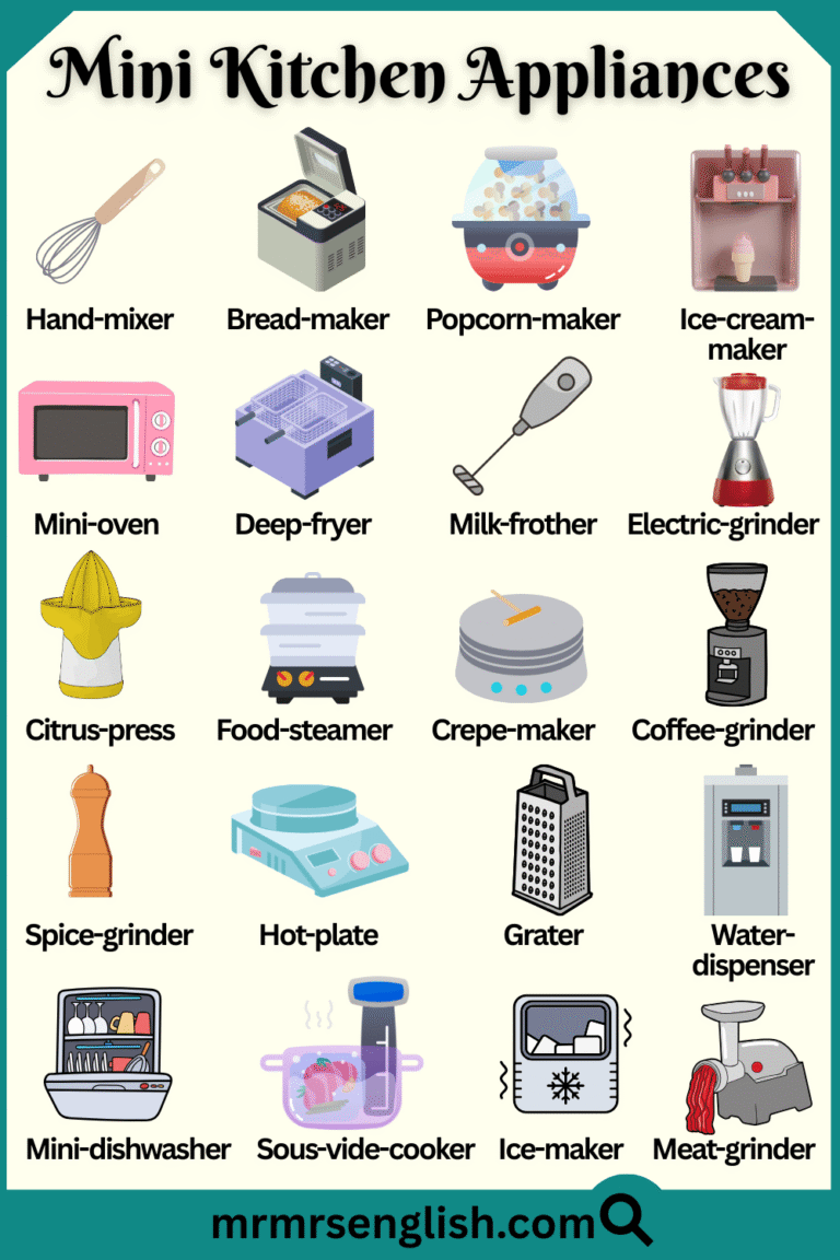 Mini Kitchen Appliances Names in English with Their Pictures - MR MRS ...