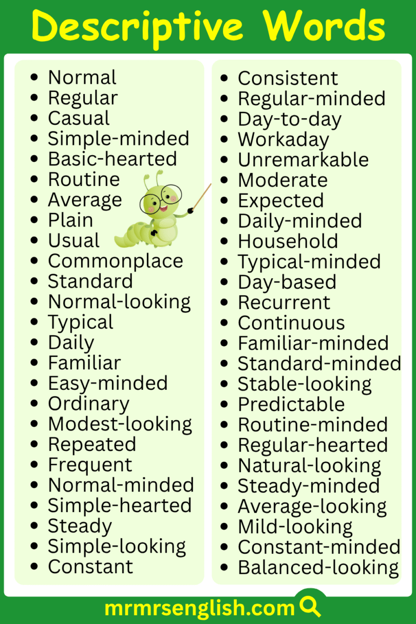 1000 Descriptive Words in English with Pictures - MR MRS ENGLISH