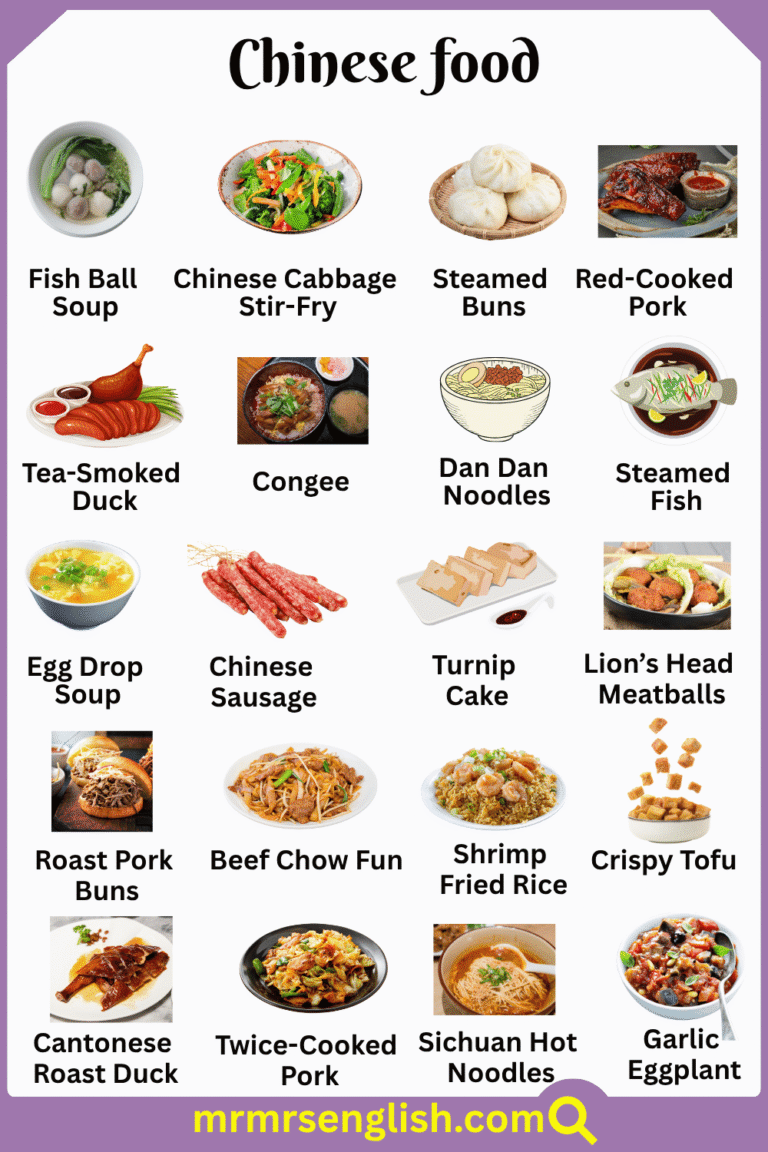 Chinese Food Names in English with Their Pictures - MR MRS ENGLISH