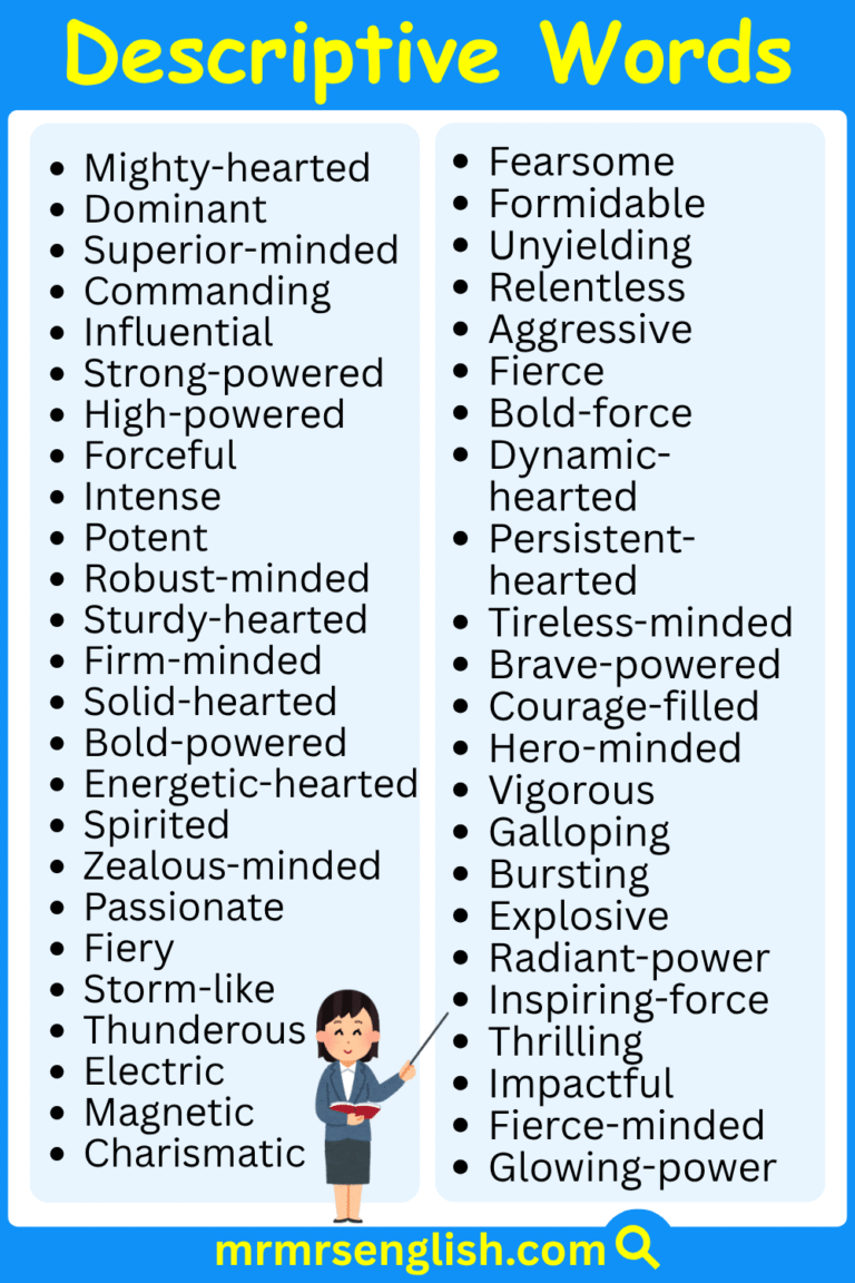 1000 Descriptive Words in English with Pictures - MR MRS ENGLISH