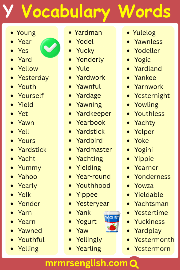 Vocabulary Words A To Z in English with Pictures - MR MRS ENGLISH