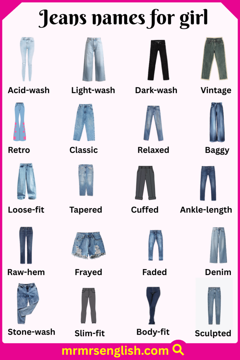 Types of Jeans Names for Girls in English with their Pictures - MR MRS ...