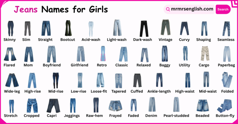 Types of Jeans Names for Girls in English with their Pictures - MR MRS ...