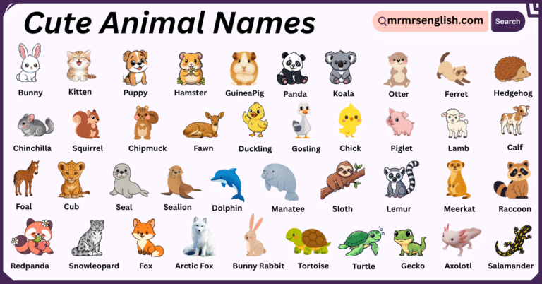 List of Synonyms for Cute in English with their Pictures - MR MRS ENGLISH