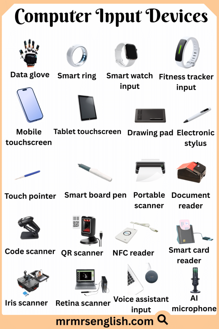 Computer Input Devices Names in English with Their Pictures - MR MRS ...