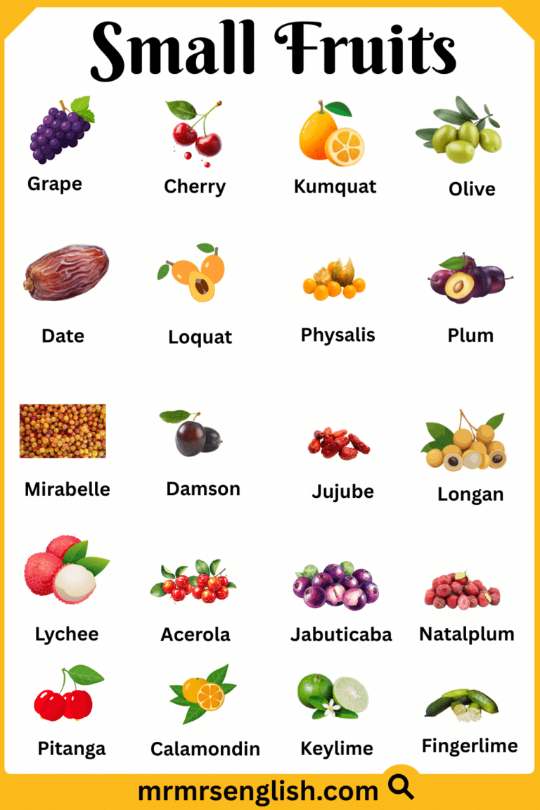 Small Fruits Names in English with Their Pictures - MR MRS ENGLISH