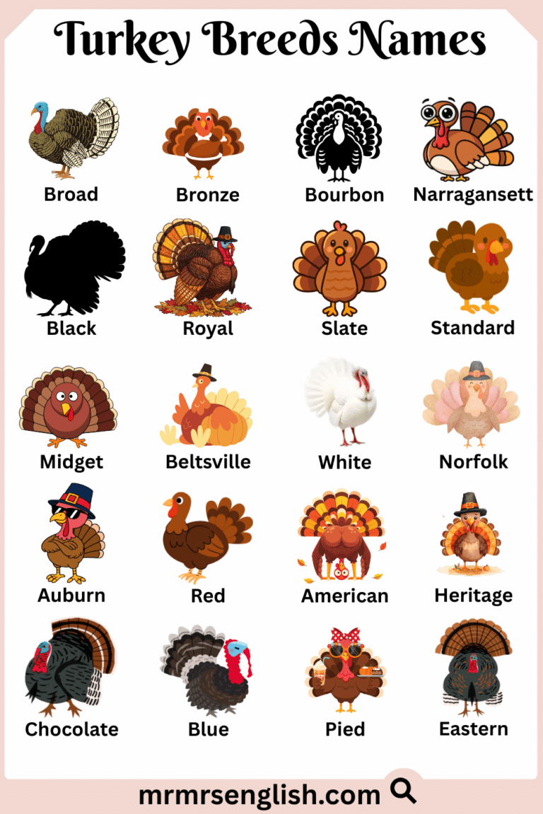 Turkey Breeds Names in English with Their Pictures - MR MRS ENGLISH
